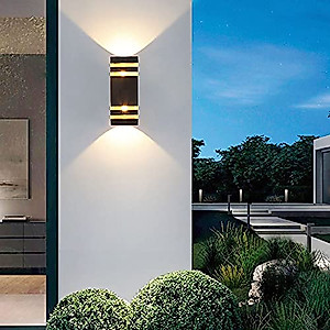 MENGYAGE Outdoor Wall Lights, Exterior Sconce Light Fixture, Up and Down Porch Lights Outdoor Wall Mount, Modern Aluminum Waterproof Lamps for Porch Patio Garage (2pack)