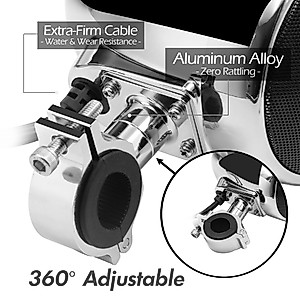 GoHawk AN4-QX All-in-One 1200W Built-in Amplifier 4.5" Waterproof Bluetooth Motorcycle Stereo 4 Speakers Audio Amp System AUX for 1-1.25" Ape-Hanger Handlebar Harley CVO Touring Cruiser Custom