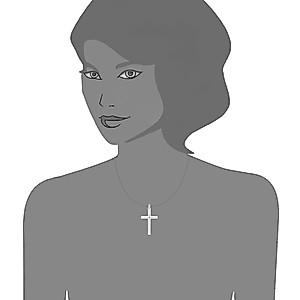 Jewelry Affairs Sterling Silver Cross Pendant, 20 x 35 mm