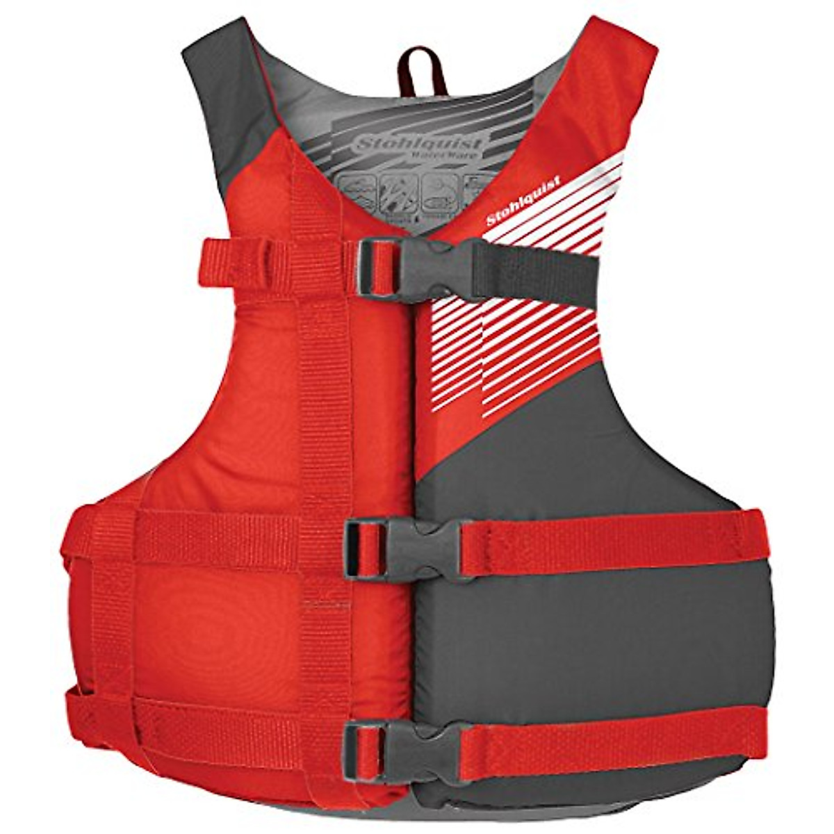Stohlquist FIT Youth (50-90 Lbs) High Mobility PFD Life Jacket Vest - Coast Guard Approved for Kids, Lightweight Buoyancy Foam, Fully Adjustable for Children & Juniors | Red & Gray, (QF1850610J)