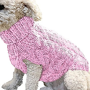 Knitted Pomeranian Teddy Jacket Breathable Turtleneck Pets Insulation Clothes Puppy Leisure Warm Clothing for Small and Medium Dog