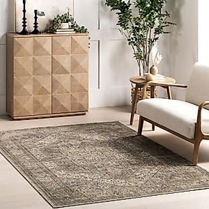 nuLOOM Carol Traditional Medallion Area Rug, 8x11, Beige