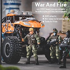 Tuanse 26 Pcs SWAT Team and Military Action Figures Playset With Weapons, Army Toys for Kids Boys Girls
