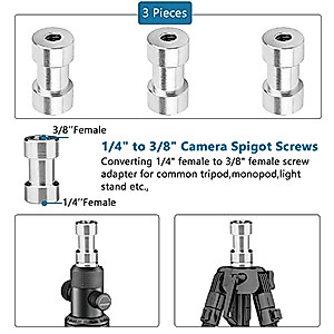 Camera Tripod Adapter, ChromLives 26Pack Camera Screw Mount Set 1/4 to 1/4 Tripod Screw,1/4 to 3/8 Camera Mount Adapter,Hot Shoe Adapter,Tripod Mount Adapter Set for Tripod/Monopod/Quick Release Plate