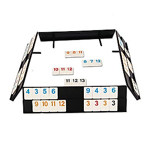 NOLIE 106 Tiles Rummy Cube Game Set with Aluminum Case and 4 Anti-Skid Durable Trays for 2-4 Players