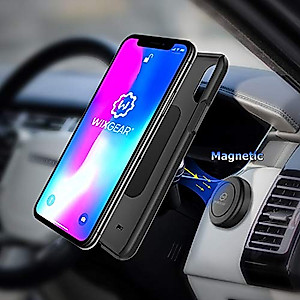 WixGear Universal Flat Stick On (2 Pack) Dashboard Magnetic Car Mount Holder for Cell Phones and Mini Tablets with Fast Swift-Snap Technology - Extra Slim