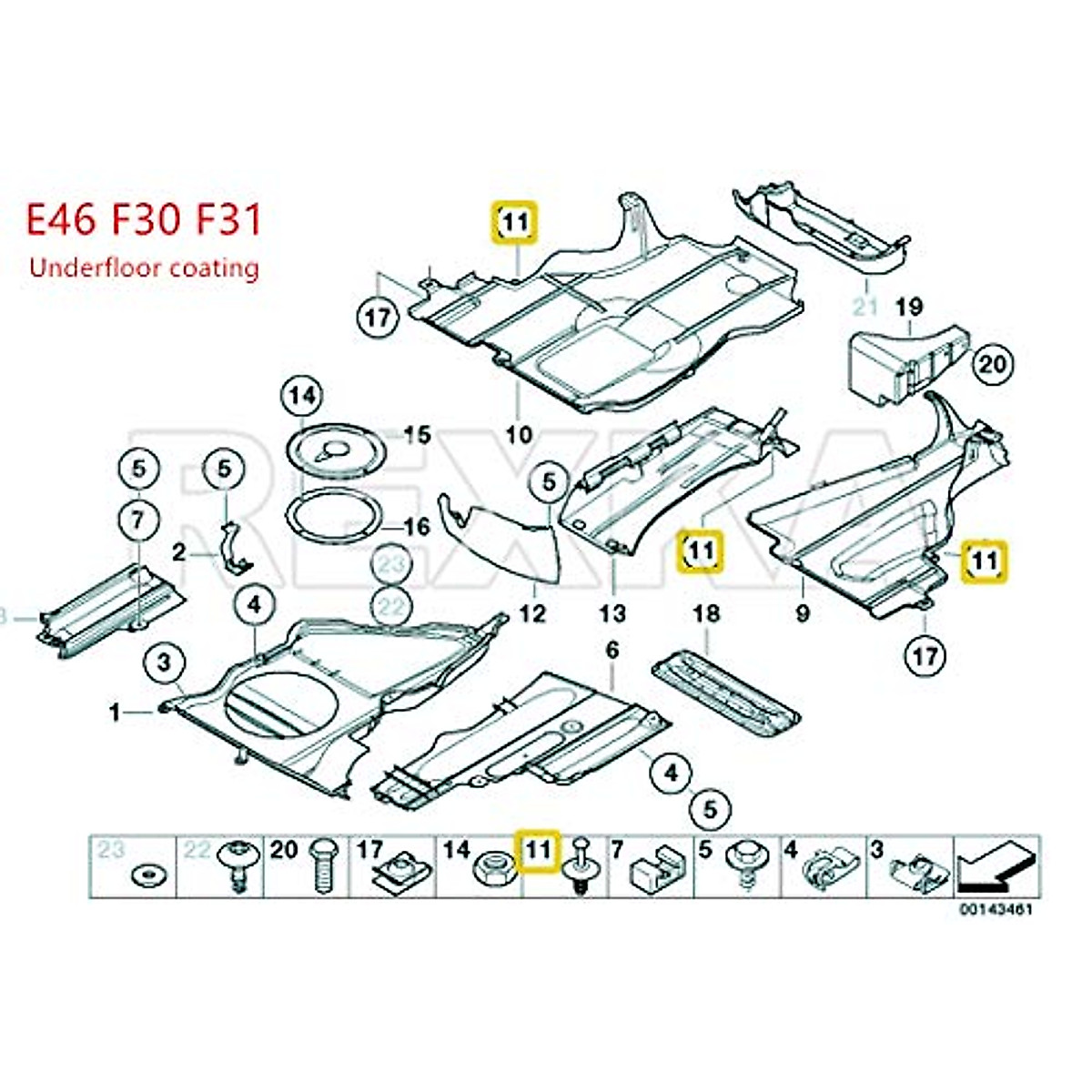 Rexka 40pcs Bumper Trim Wheelhouse Liner Push-Type Retainer Clip Rivet Compatible with BMW 51-11-8-174-185 51118174185