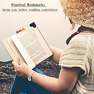 6 Pieces Leather Heart Bookmarks Cute Bookmarks Heart Page Corner Handmade Book Marks Leather Reading Accessories for Women Kids, and Cute Handmade Book Reading Gift for Book Lovers