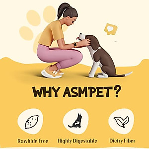 ASMPET Sweet Potato Dog Treats Fries, Healthy Natural Low Fat Grain Free Treats, Gluten Free Vegetarian Snack Gift for Small Medium & Large Dogs, Vegan Dog Chews 11 Ounce