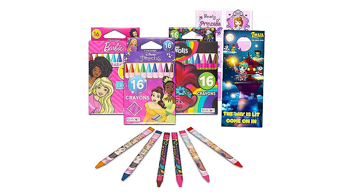 Bulk Crayon Set for Girls - Fun with Barbie & Friends