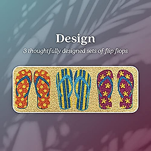 Avera Products | Welcome Flip Flops, Natural Coir Fiber Doormat, Anti-Slip PVC Mat Back