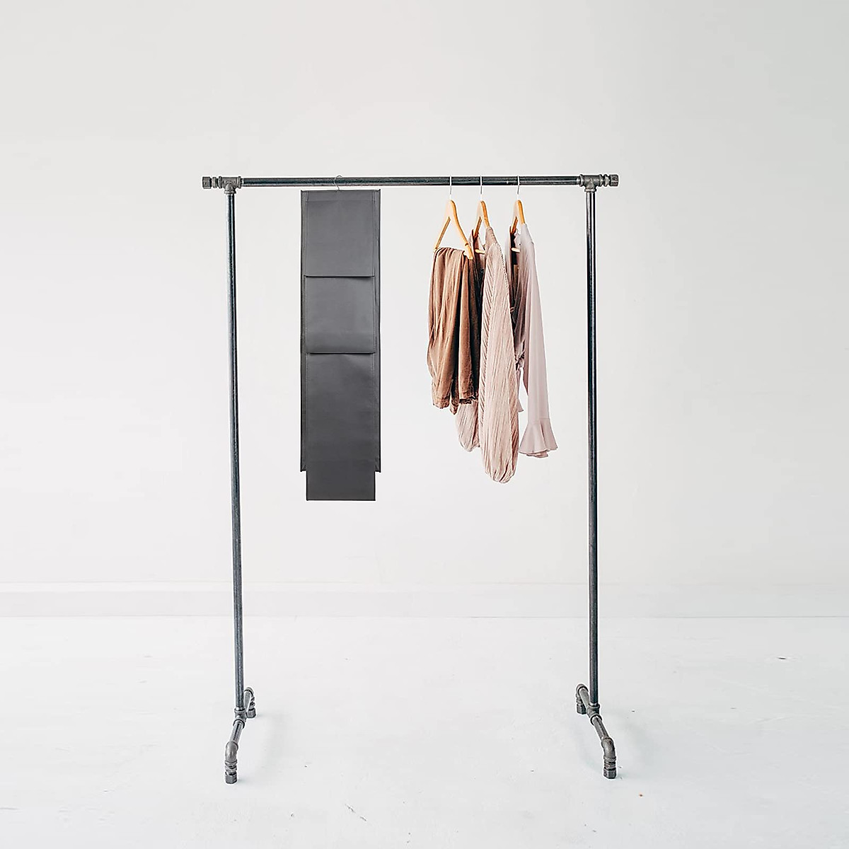 Audoloku Hanging Boot Storage Shoe Rack for Closet Organizers and Storage Hanging Boots Organizers Dust Cover with 6 Pockets for Boots, Gray