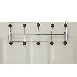 Premier Housewares 509733 Coat Hooks/Over Door Hanger/Over Door Coat Hooks/Door Hanger - 10 Hooks,Purple,H17 x W41 x D12cm