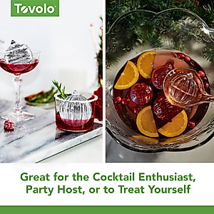 Tovolo Christmas Ornament Ice Molds, Set of 2 - Large Ice Mold Ideal for Festive & Holiday Drinks - Odor-Free Freezer Storage, Dishwasher-Safe with Silicone Plunger