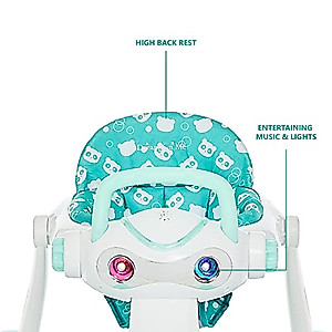 Dream On Me 2-in-1 Charlie Baby Walker, Easy Convertible Baby Walker, Walk Behind, Height Adjustable, Speed Adjusting Wheels, 360-degree Rotating Seat, Mint