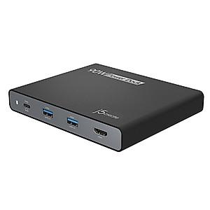 j5create USB-C Travel Dock with PD 65W Power Supply - for Travel or Business Trip - Charging Adapter Hub with 4K HDMI, USB-A x 2 - for MacBook Air/Pro 13, Surface Pro, and USB-C Laptop (JCDP392)