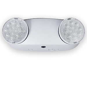 LED Emergency Light with Backup Battery, Commercial Emergency Light, Two Adjustable LED Light Head Emergency Lighting Fixtures, 120-277V AC fire Retardant UL Certified (1 Pack)