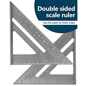 Rafter Square 2 Packs 7 Inch Carpentry Tools Aluminum Alloy Die-Casting Carpenter Square