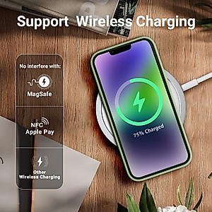 AOTESIER Magnetic for iPhone 13 Pro Max Phone Case, [Compatible with MagSafe][Military Shockproof Protection] Silicone Case with Soft Anti-Scratch Microfiber Lining, 6.7 inch, Tea Green