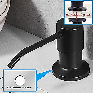 Soap Dispenser for Kitchen Sink Black Under Sink Kitchen Dish Soap Dispenser Pump Stainless Steel Liquid Soap Dispenser with 41" Extension Tube