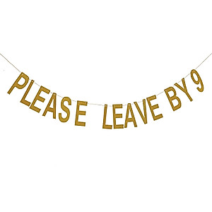 Ucity Please Leve by 9 Banner Gold Glitter Party Supplies for Bachelorette Party Bridal Shower Engagement Decorations