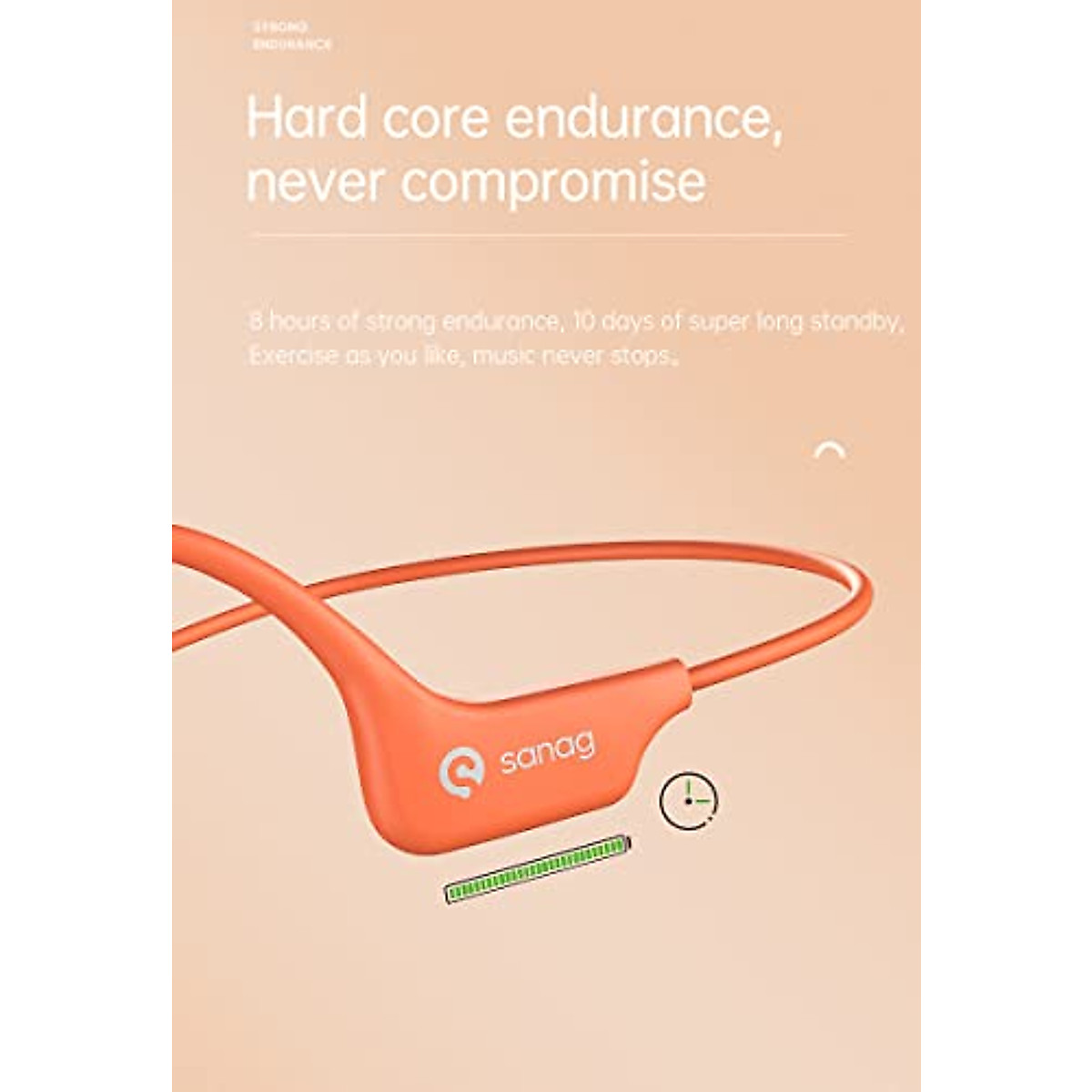 YODZ Bone Conduction Headphones Wireless Sports Headset Bluetooth 5.0 Open Ear HiFi Stereo IPX67 Waterproof Earphone Noise Reduction with Mic, for Sports and Games,Red