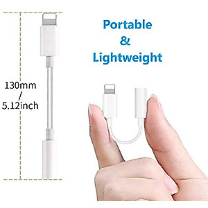 [Apple MFi Certified] 2 Pack for iPhone Headphone Jack Adapter Lightning to 3.5mm Headphone Aux Audio Adapter for iPhone Dongle Cable Compatible with iPhone 14 13 12 11 Xs MAX XR X 8 7 iPad iPod