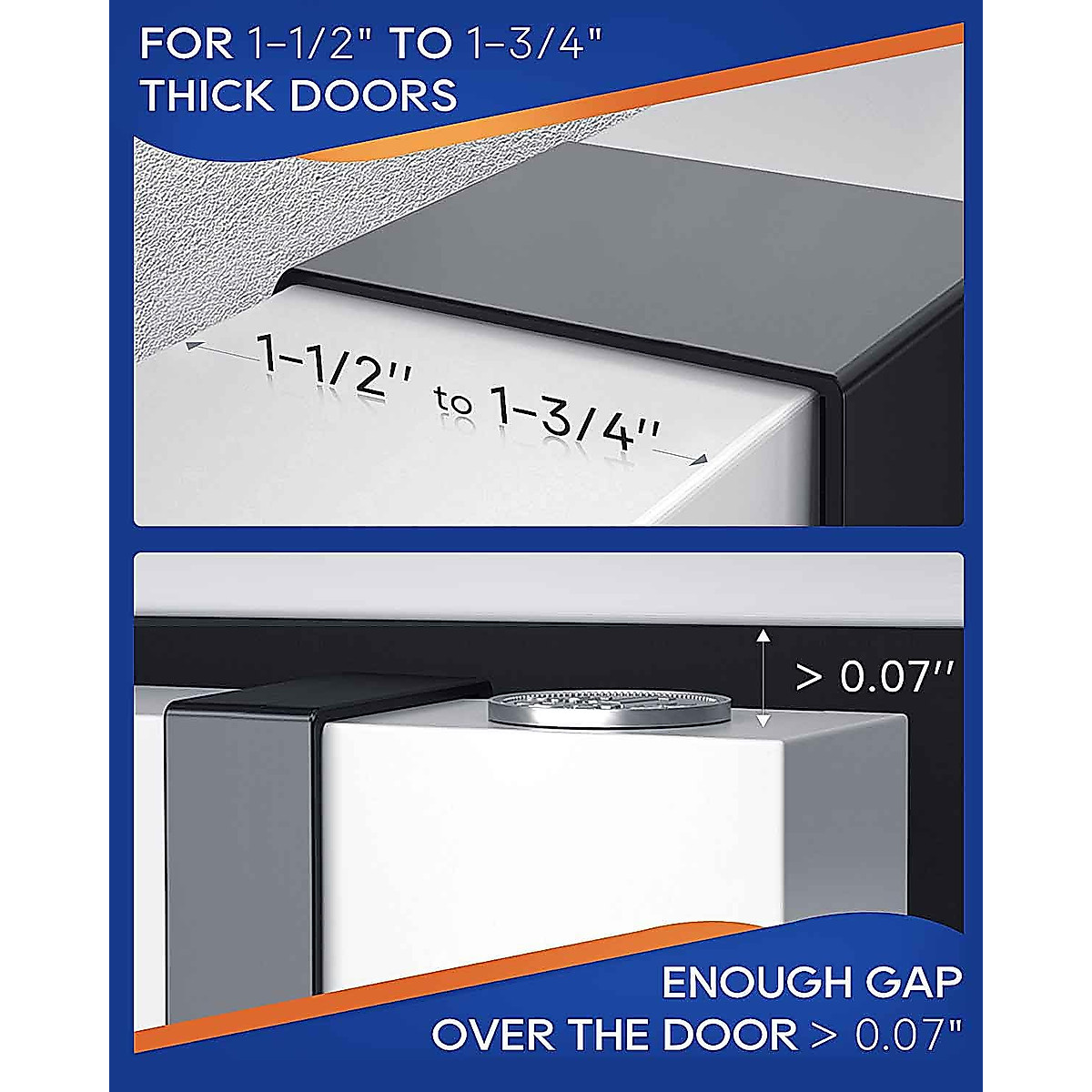 KEOAMG Over The Door Hooks, No Assembly Required Door Hanger Hook, Sturdy Over The Door Coat Rack, Over Door Hanger Door Hooks for Hanging Clothes, Towels, Hats, Matte Black