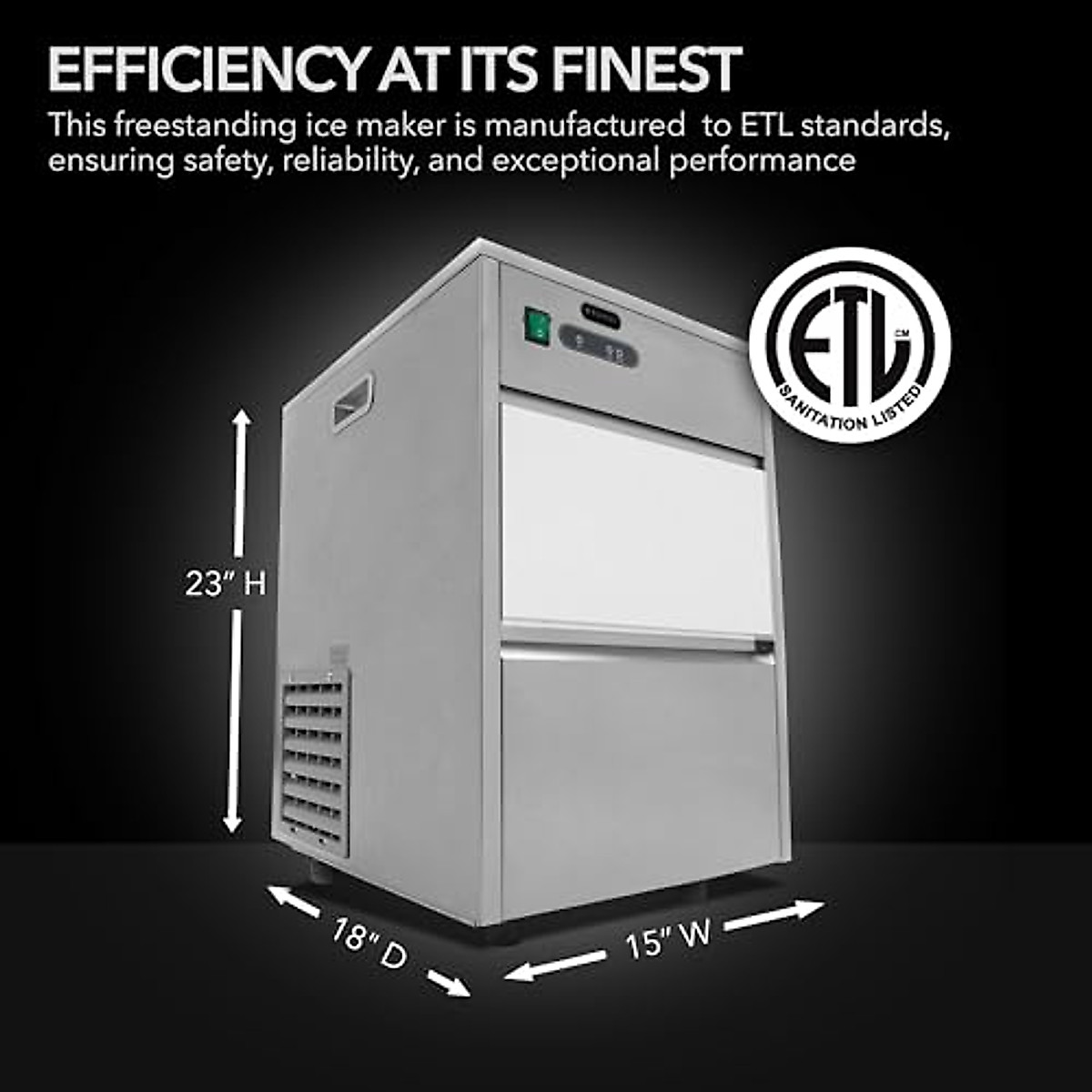 Whynter FIM-450HS Freestanding Maker-44lb Capacity Ice Makers, One Size, Silver