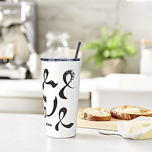 Uniwneds May Is Melanoma Awareness Month Mugs Stainless Steel Tumbler With Lid And Straw 20 Oz Insulated Travel Coffee Mugs Cap Bottle Gifts For Women Men