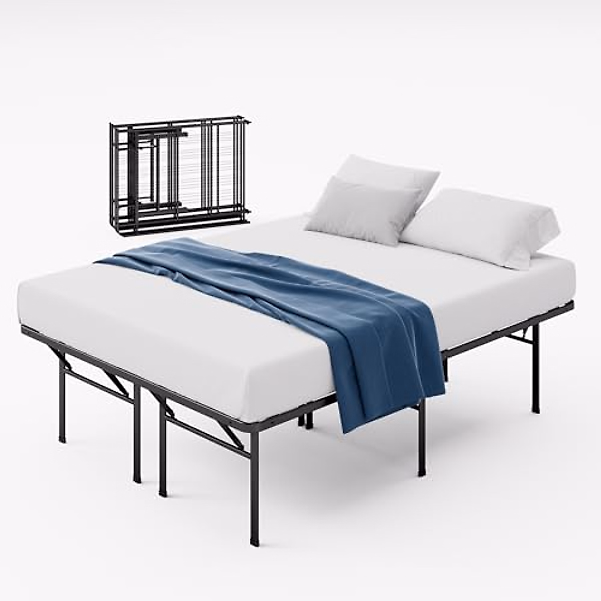 ZINUS SmartBase Heavy Duty Mattress Foundation, 18 Inch Metal Platform Bed Frame, No Box Spring Needed, Sturdy Steel Frame, Underbed Storage, King