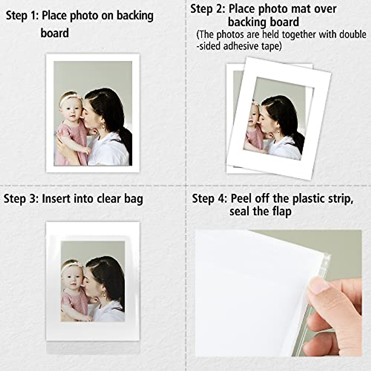 Golden State Art, Pack of 25, 11x14 White Picture Mat Set - Fit 8x10 Photos/Prints - Acid Free Bevel Pre-Cut White Core Mattes - with 25 Backing Board & Clear Bags