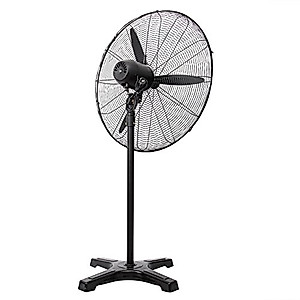 Iglobalbuy 30 Inch Industrial Fan Commercial Pedestal High Velocity Fan Standing Floor Fan, Heavy Duty Adjustable Height Oscillating 3-speed Fan for Shop Garage Warehouse Residential Patio