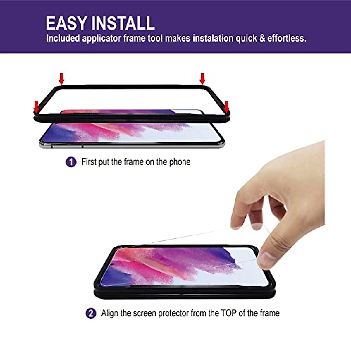 AACL Galaxy S21 FE Screen Protector Tempered Glass for Samsung Galaxy S21 FE 5G,6.4 Inch,[Support Fingerprint Unlock][Full Screen Coverage (except edges)][9H] [3 Pack]