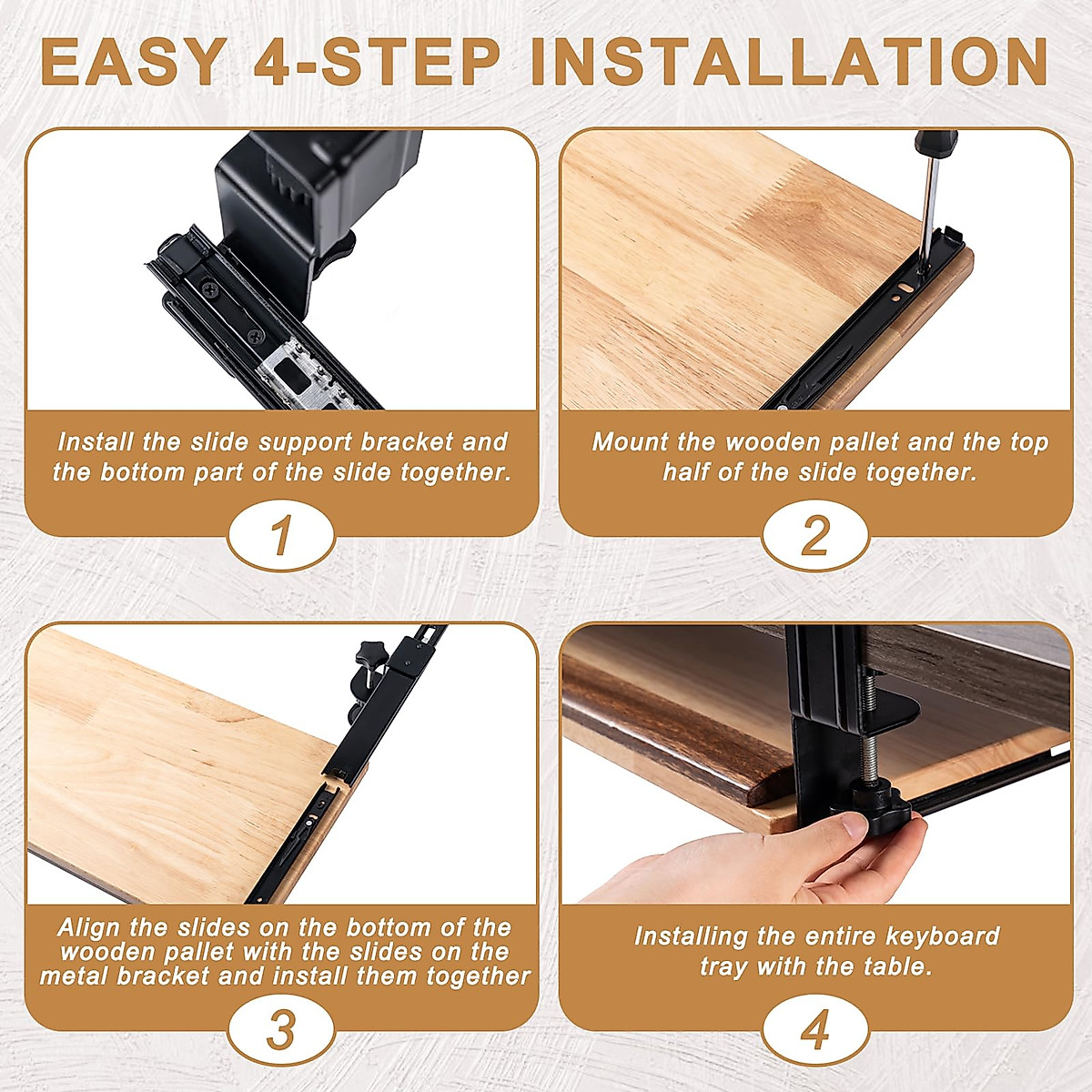 SITOO Keyboard Tray with Keyboard Wrist Rest & Keyboard mat, Pull Out Keyboard Tray Under Desk, 26.8"x 9.8", Perfect Keyboard Drawer for Home & Office