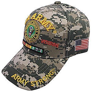 US Army Vietnam Veteran US Flag Bill Official Licensed Military Baseball Cap (One Size Fits All, Dig Camo)