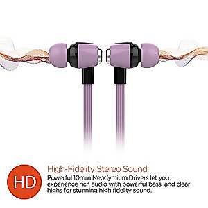 HyperGear dBm Special Edition Earphones. Noise Isolating Comfort Ear Gel Fit, in-line Microphone for Hands-Free Calls & Music. Compatible for iPhones, Androids, iPads, Tablets & Other Devices (Rose)