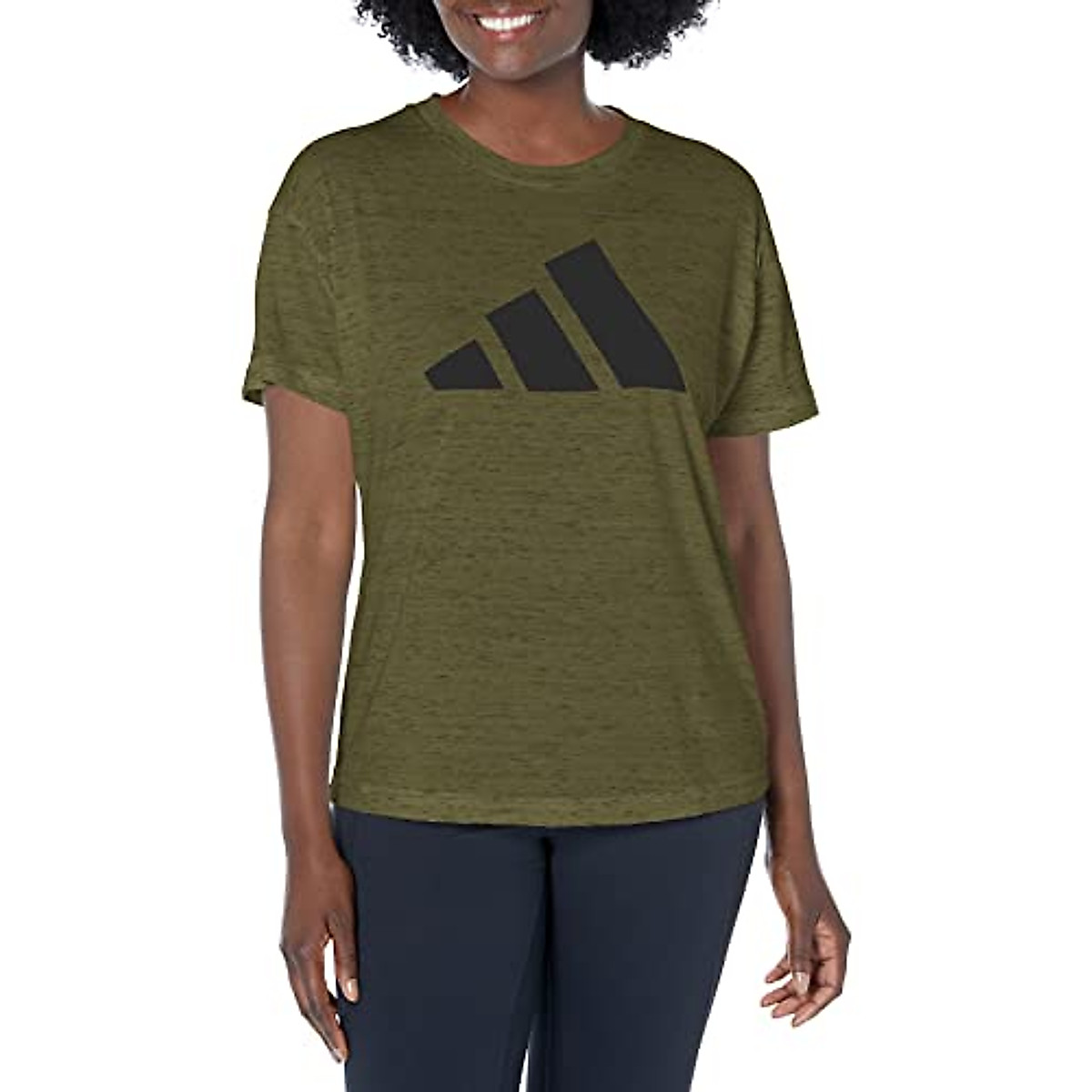 adidas womens Win 2.0 Tee Wild Pine Melange Small