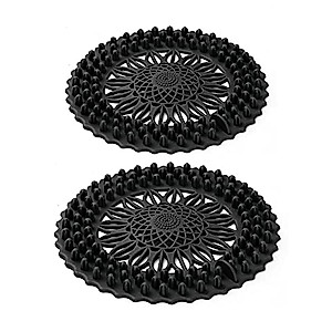 Hair Catcher, Drain Hair Catcher, Shower Drain Hair Catcher, Silicone Hair Stopper, Strainer Drain Protector, Plastic Drain Protector, Suited for Kitchen Bathroom Bathtub Sink, 2 Pcs (Black)