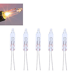 Generic 12 Volt Mini Christmas Replacement Bulbs for Incandescent String Lights, Pinched Base, 0.96 Watt, 80 mA (10), White