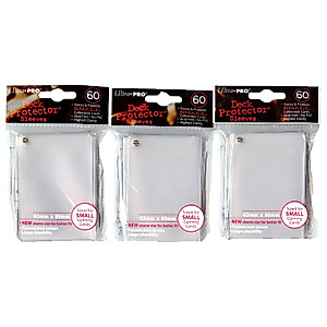 Ultra Pro Card Supplies YuGiOh Sized Deck Protector Sleeves Clear 60Count X3 by