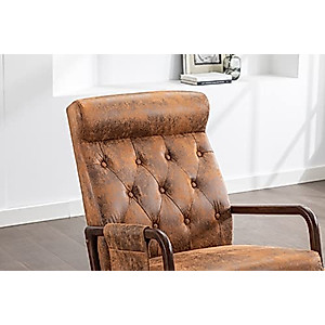 Cimcame Rocking Chair with Ottoman and Headrest Upholstered Nursery Glider Rocker Chair with Thick Padded Cushion High Backrest Accent Lounge Chairs for Living Room Bedroom