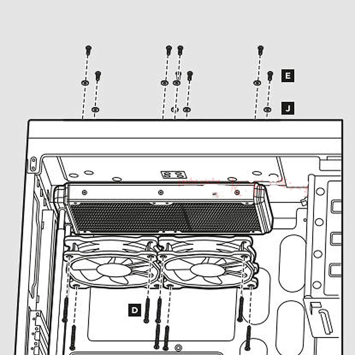 Water-Cooler Radiator Fitting Screws Fan Mounting Screw Kit for Corsair Hydro Series Water Cooling