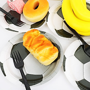 gisgfim 48 Pcs Soccer Paper Plates 7" Soccer Birthday Party Disposable Dessert Plates Supplies Decorations Soccer Tableware for Soccer Fans Birthday Baby Shower