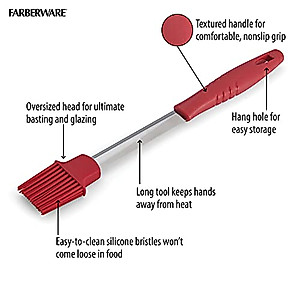 Farberware BBQ Basting Brush, 15.94-Inch, Red