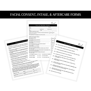 Facial Intake, Consent, and Aftercare Form | 75 Pack | 8.5 x 11" A1 Forms | Clients Signature | 25 Intake Forms, 25 Consent Forms, 25 Aftercare Forms | Minimalist Design