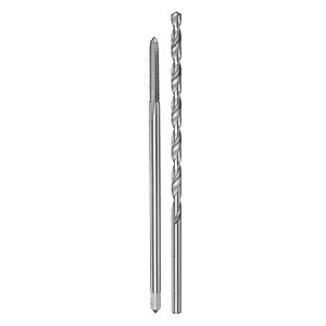 uxcell Tap & Bit Sets, M4 x 0.7 H2 Straight Flute Machine Thread Milling Tap 100mm Extra Long, 4mm High Speed Steel (HSS) Twist Drill Bit