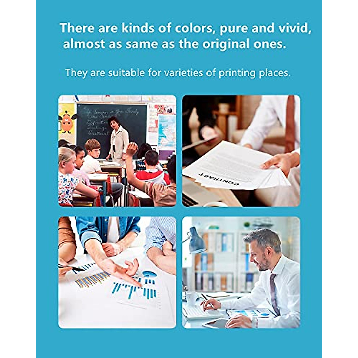 OfficeKolor 6 Pack Ink Refill Bottles Replacement 502 T502 Compatible for Ecotank ET-2750 ET-4700 ET-3750 ET-4750 ET-3760 ET-4760 ET-2700 ET-3700 ET-15000 ST-2000 ST-3000 ST-4000 Inkjet Printers