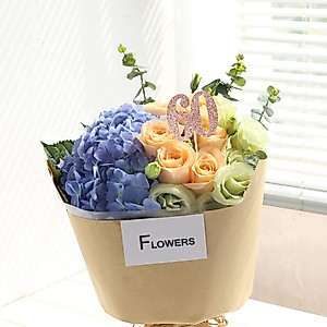 Set of 6 Number 60 Centerpiece Sticks Rose Gold Glitter 60th Birthday Table Centerpieces Flower Toppers Party Supplies
