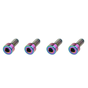 Yaruijia Titanium Bolt M4x10 12mm DIN912 Square Head Hex Screw Pack of 4 (M4x10mm, Rainbow)